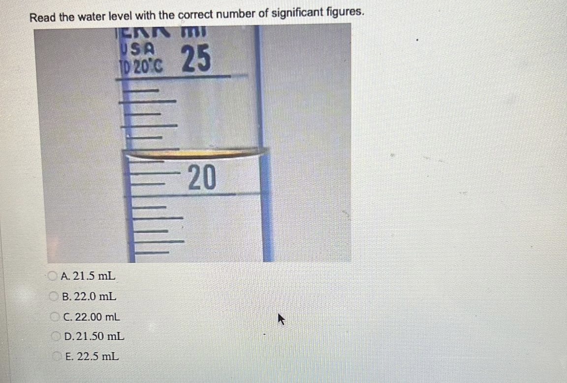 Solved Read the water level with the correct number of | Chegg.com
