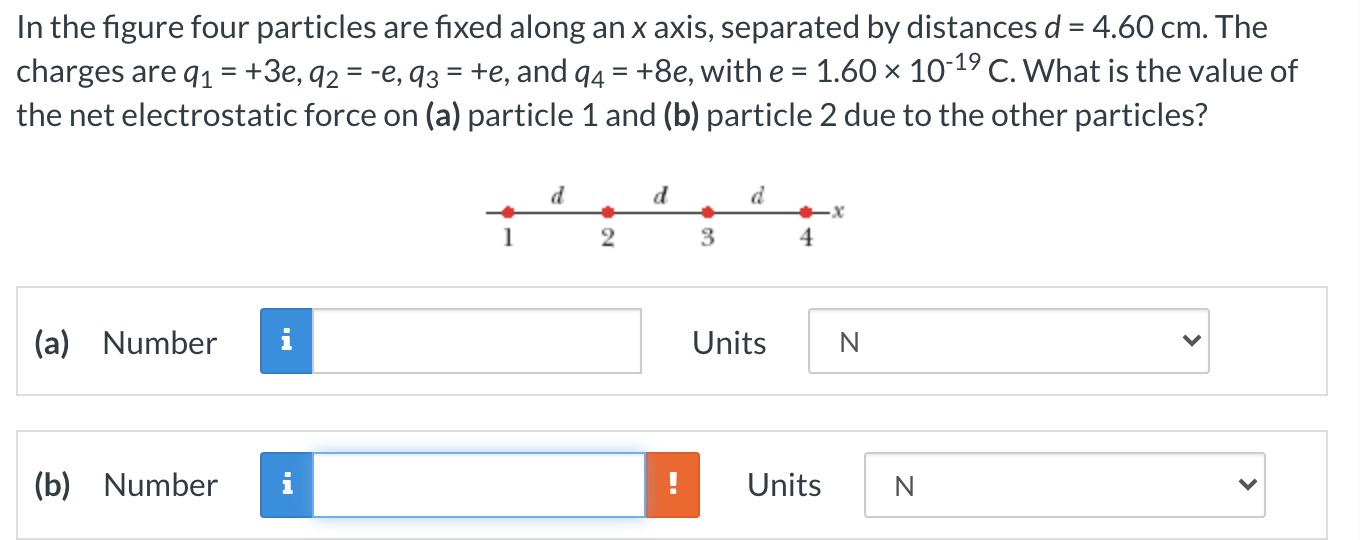 Solved In the figure four particles are fixed along an x | Chegg.com
