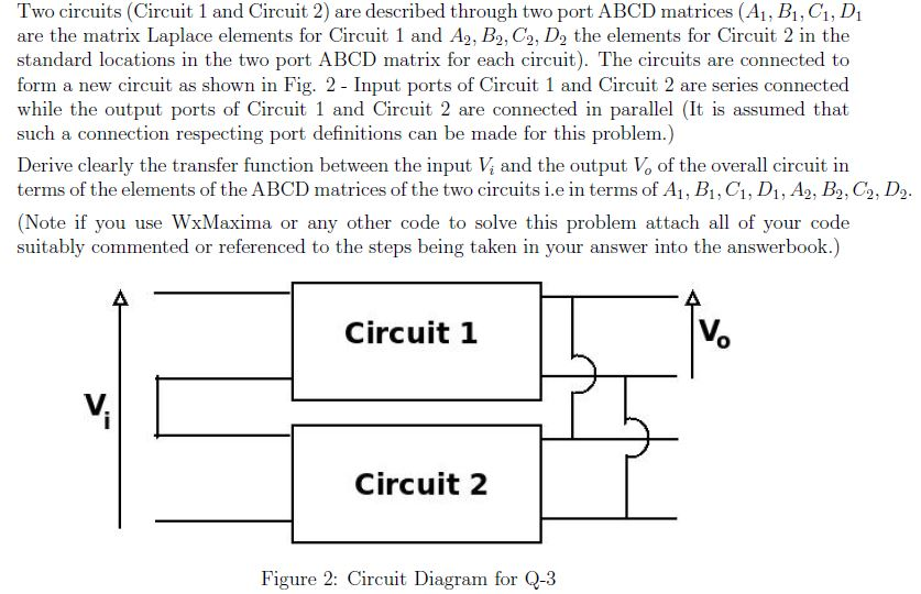 Solved Two circuits (Circuit 1 and Circuit 2) are described | Chegg.com
