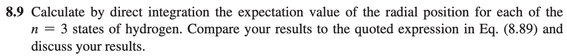 Solved 8.9 Calculate by direct integration the expectation | Chegg.com