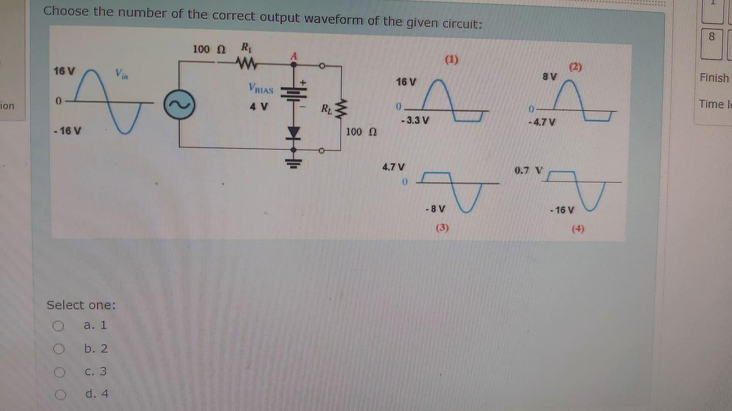Solved 1 Choose the number of the correct output waveform of | Chegg.com