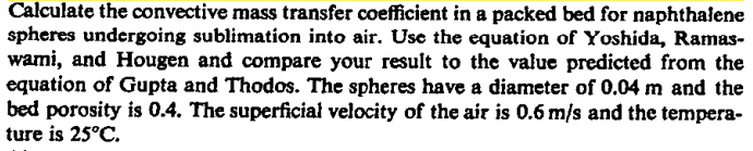 Solved Calculate the convective mass transfer coefficient in | Chegg.com