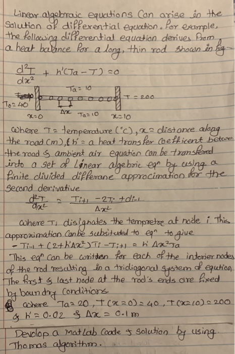 Solved ear algebraic equations Cana arise io the Salution of | Chegg.com