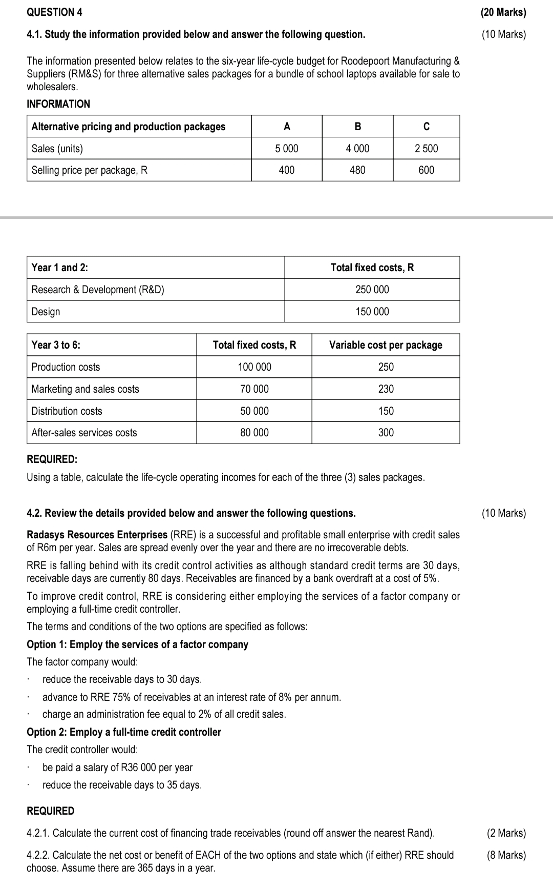 Solved QUESTION 44.1. ﻿Study the information provided below | Chegg.com