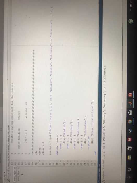 Solved Editor Ca 13 Create A Switch Construct For The