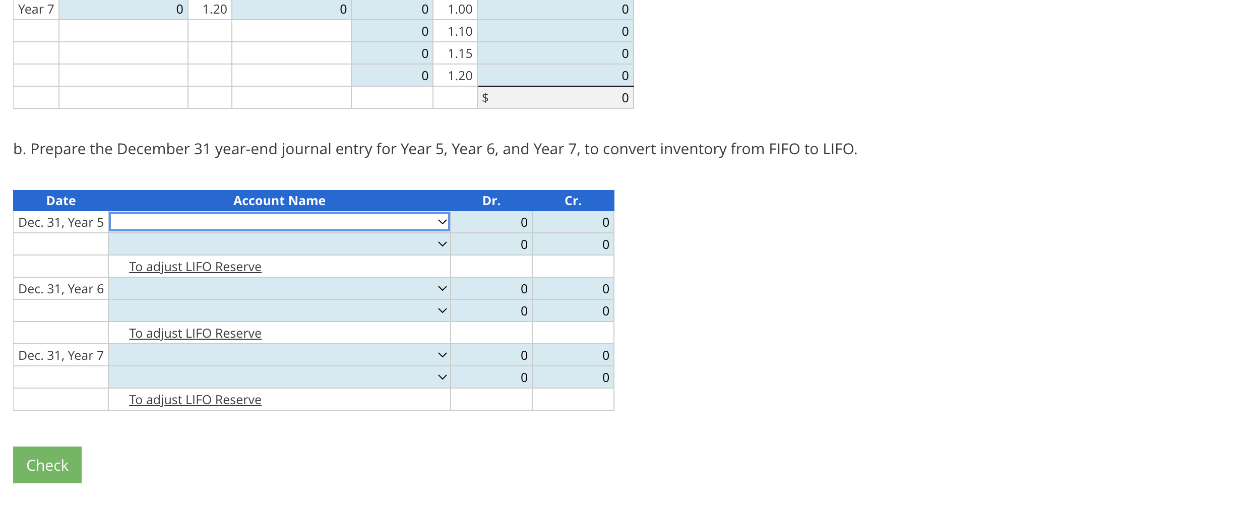 Solved Converting FIFO Inventory to Dollar-Value LIFO and | Chegg.com