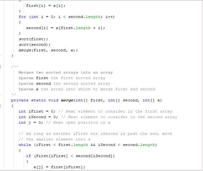 Solved Merge sort divides the input array into two halves, | Chegg.com