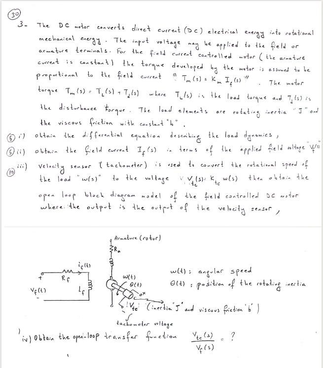 Solved 3. The DC motor converts direct current (DC) | Chegg.com