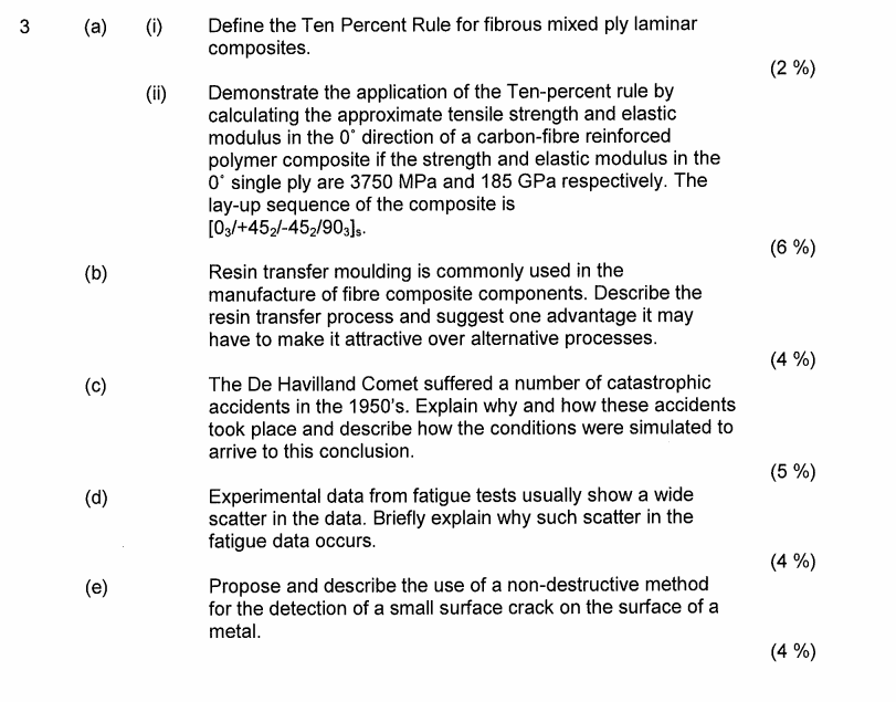 3 (a) (1) Define the Ten Percent Rule for fibrous | Chegg.com