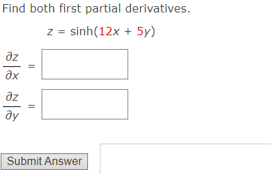 Solved Find both first partial derivatives. | Chegg.com