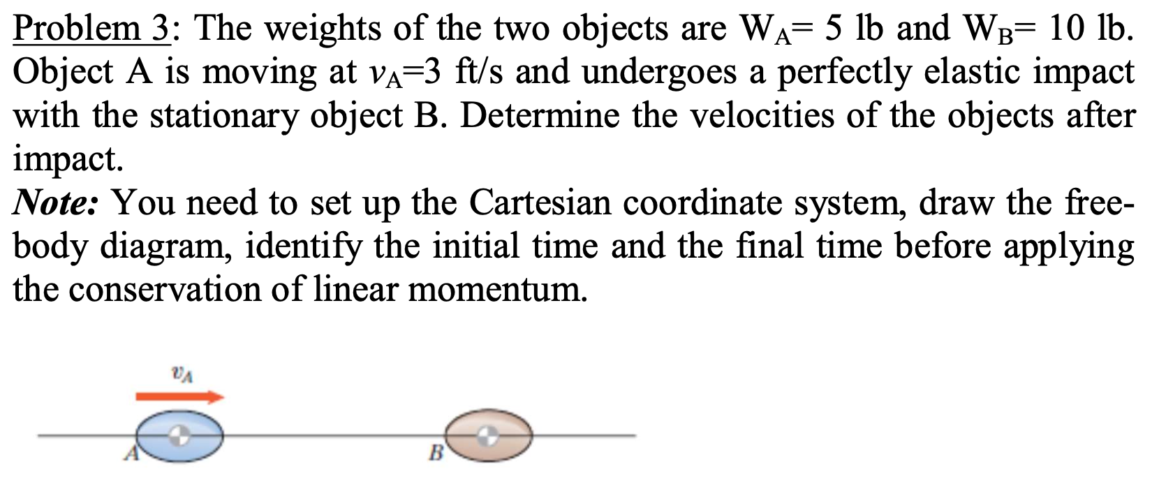 Solved Problem 3: The weights of the two objects are Wa= 5 | Chegg.com