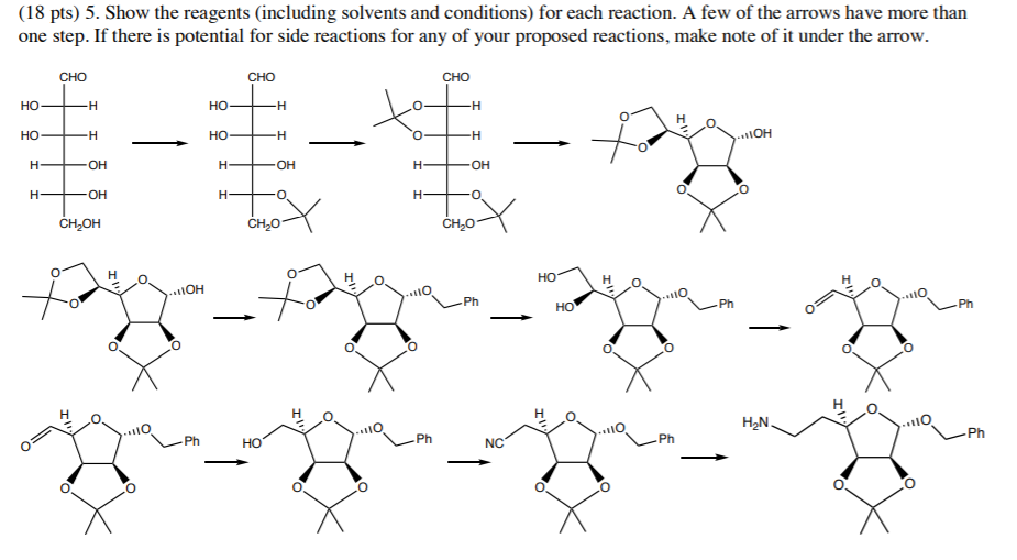 Solved (18 pts) 5. Show the reagents (including solvents and | Chegg.com