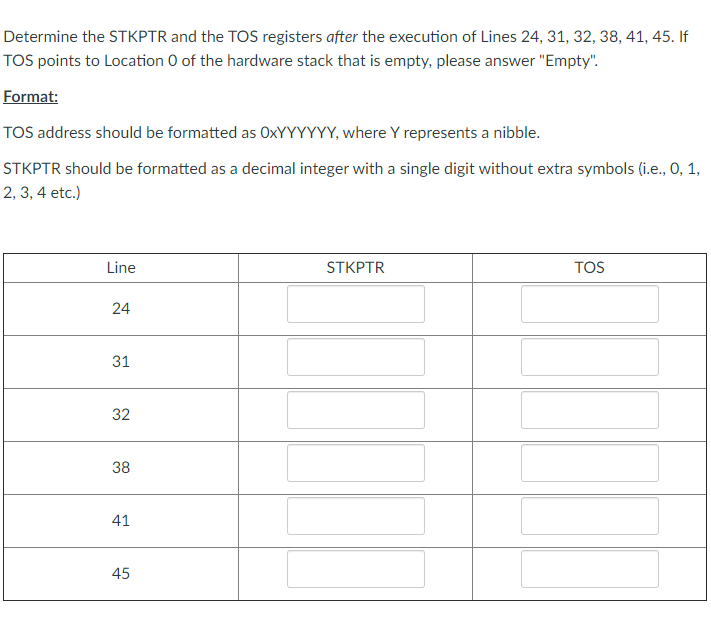 Solved Program Memory Address opcode Source code cblock 0x00 | Chegg.com