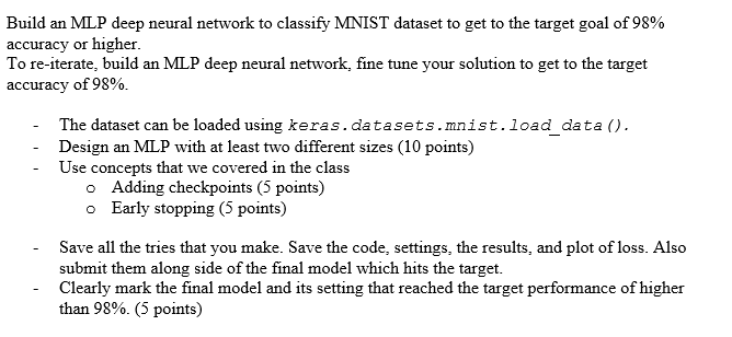 Can someone help me build an MLP deep neural network | Chegg.com