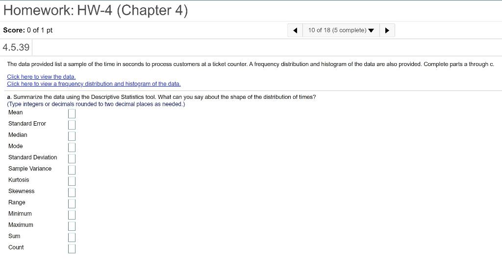 Solved Homework Hw 4 Chapter 4 Score 0 Of 1 Pt 10 Of 18
