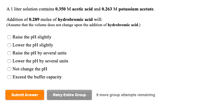 Solved A1 liter solution contains 0.350 M acetic acid and | Chegg.com