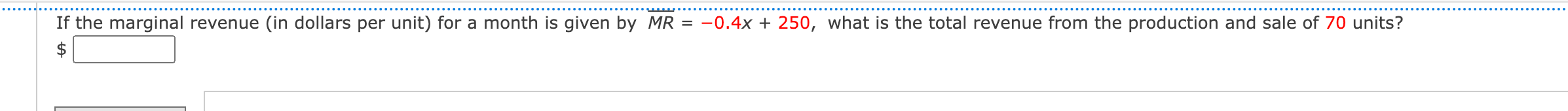 Solved If the marginal revenue (in dollars per unit) for a | Chegg.com