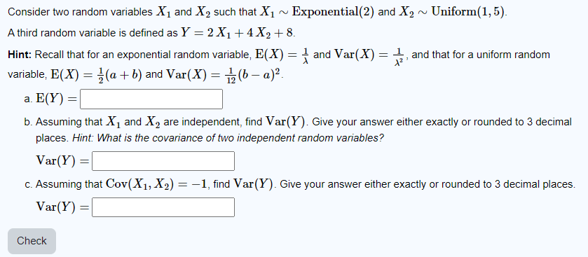Solved A third random variable is defined as Y=2X1+4X2+8. | Chegg.com