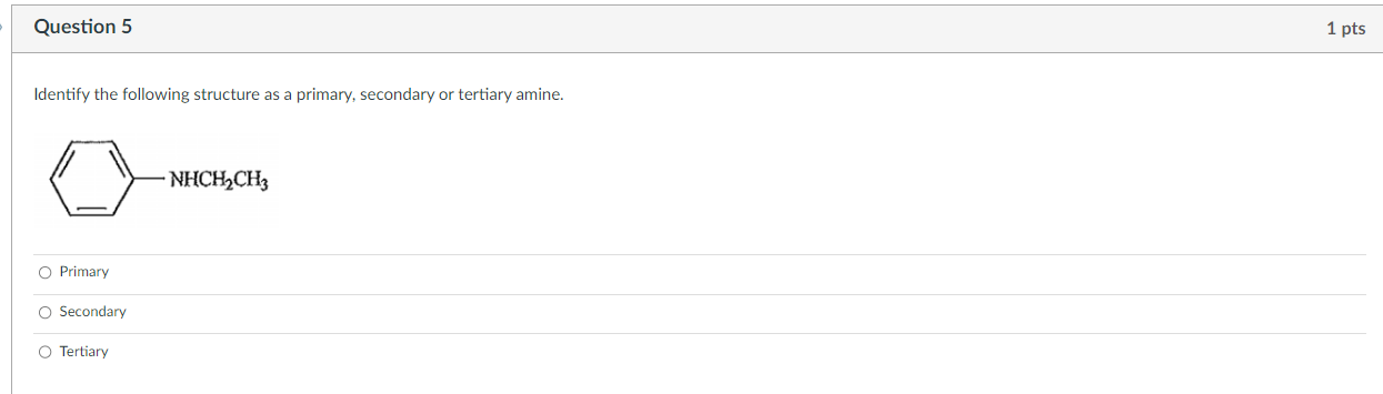 Solved Identify the following structure as a primary, | Chegg.com