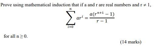Solved Prove using mathematical induction that if a and r | Chegg.com