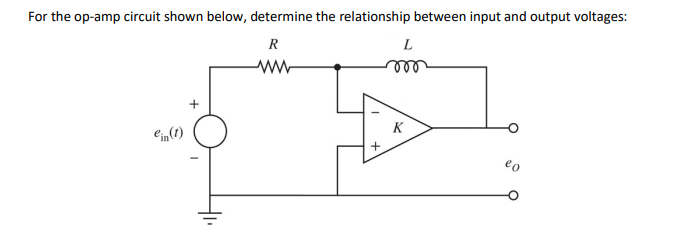 Solved For the op-amp circuit shown below, determine the | Chegg.com