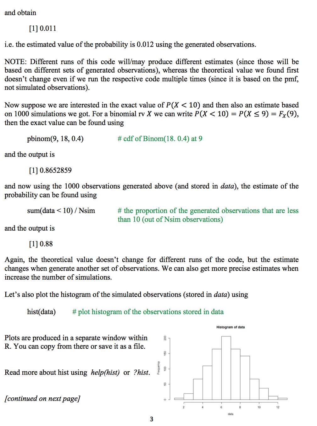 Solved A distribution in R has a root name. For example, for | Chegg.com