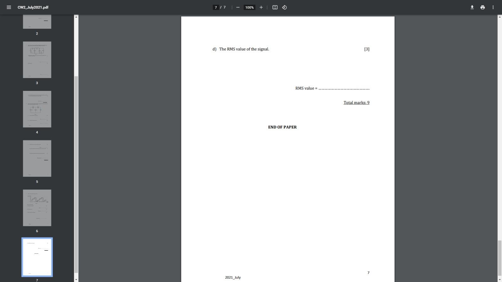 Solved CW2 July2021.pdf 3/7 - 100% 2. Figure 2 shows a DC | Chegg.com