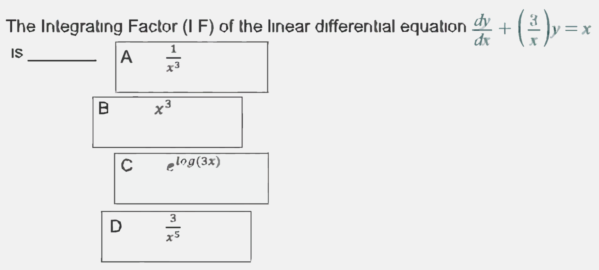 Solved The Integrating Factor (I F) of the linear | Chegg.com