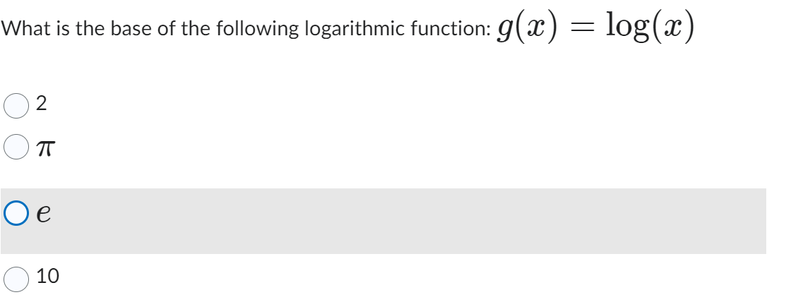 Solved What is the base of the following logarithmic | Chegg.com