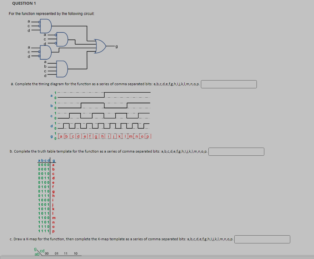 Solved 11111101op c. Draw a K-map for the function, then | Chegg.com