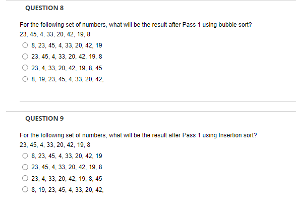 Solved For the following set of numbers, what will be the | Chegg.com