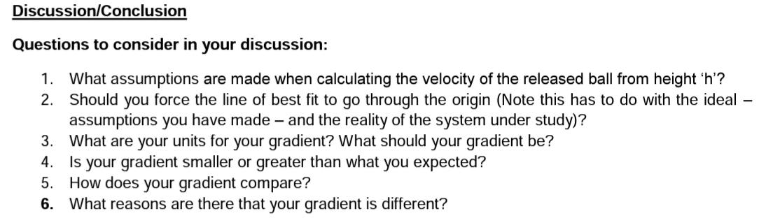 Discussion/Conclusion Questions to consider in your | Chegg.com