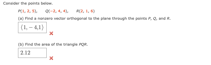 Solved Consider the points | Chegg.com