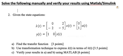 Solved Solve the following manually and verify your results | Chegg.com