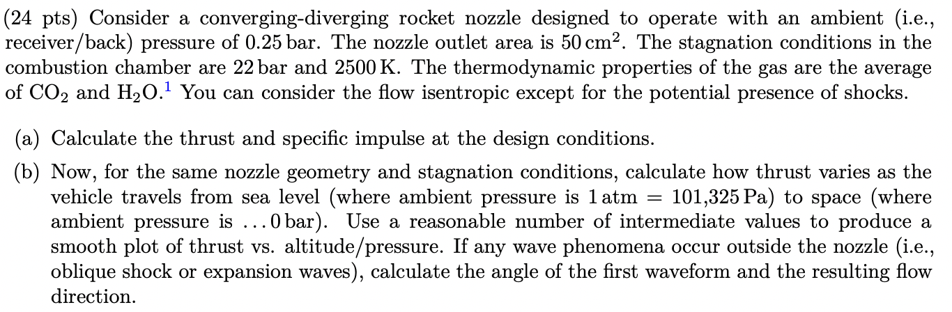 Solved (24 pts) Consider a converging-diverging rocket | Chegg.com