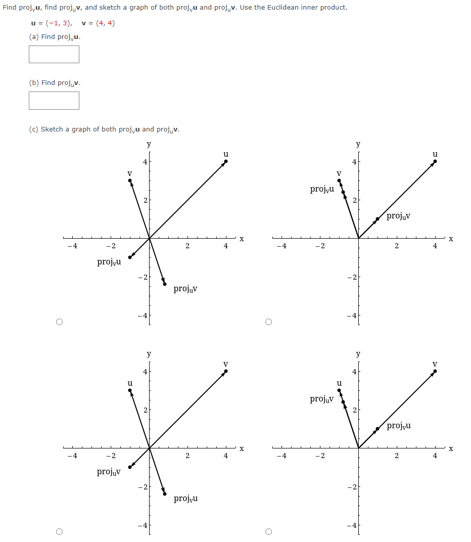 Solved Find proj, u, find proj,V, and sketch a graph of both | Chegg.com