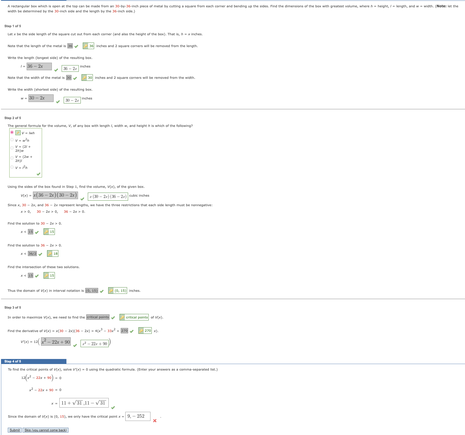 Solved width be determined by the 30 -inch side and the | Chegg.com