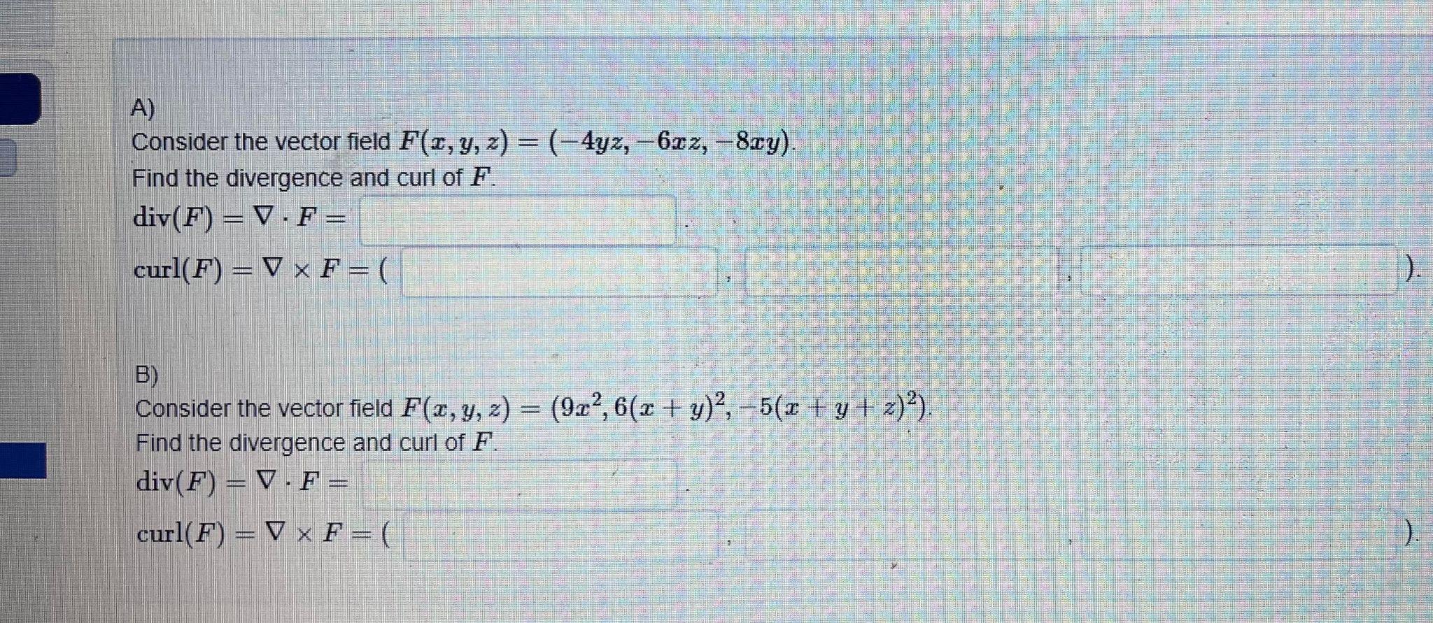 Solved Consider the vector field F(x,y,z)=(−4yz,−6xz,−8xy) | Chegg.com Solved Consider the vector field F(x,y,z)=(−4yz,−6xz,−8xy) | Chegg.com