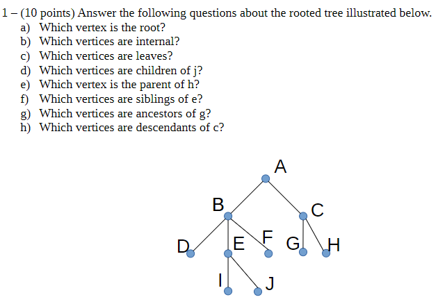 Solved 1 - (10 ﻿points) ﻿Answer the following questions | Chegg.com