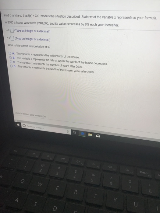 Solved Find C and a so that fo) -Ca models the situation | Chegg.com