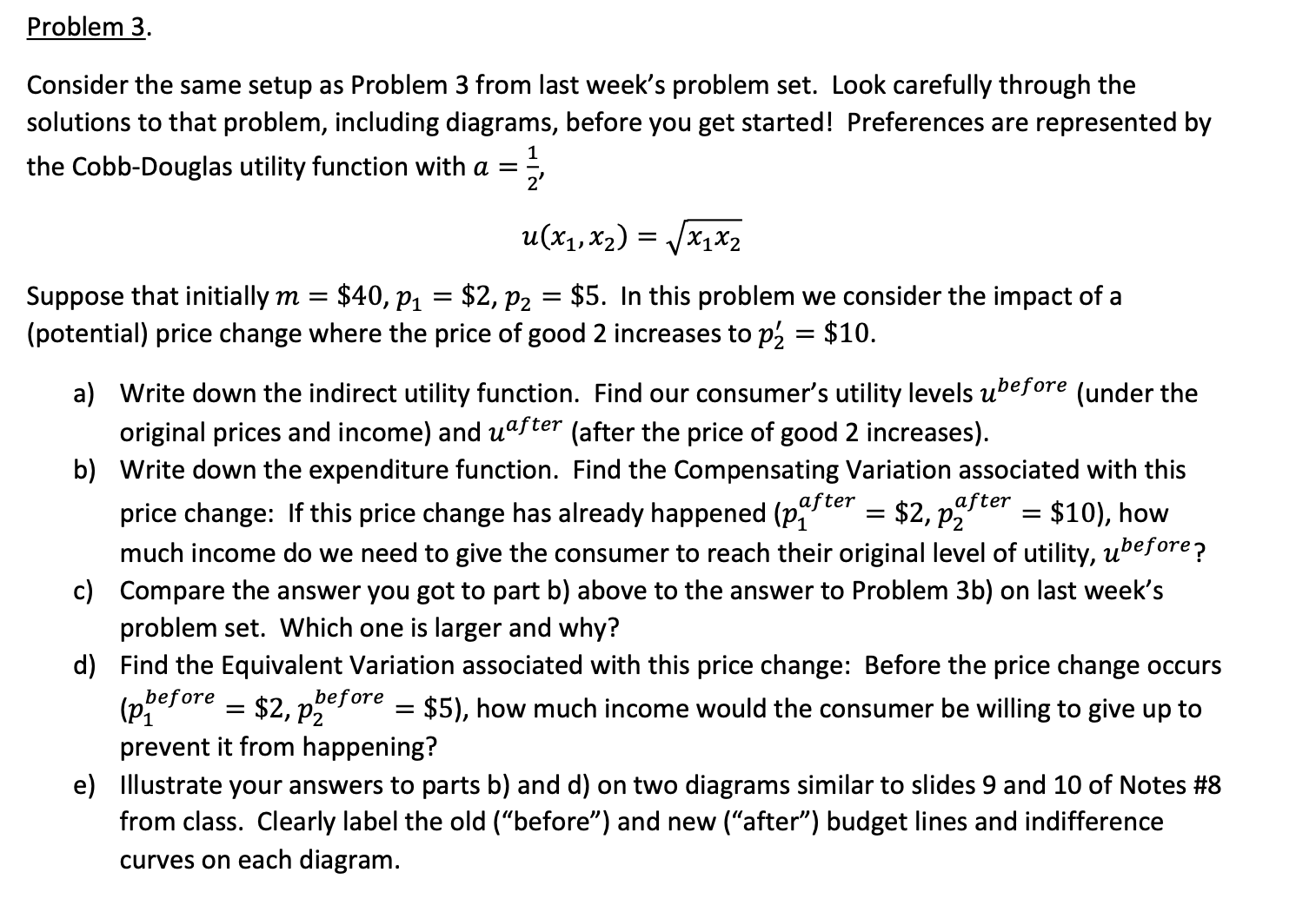 Solved Problem 3.Consider the same setup as Problem 3 ﻿from | Chegg.com