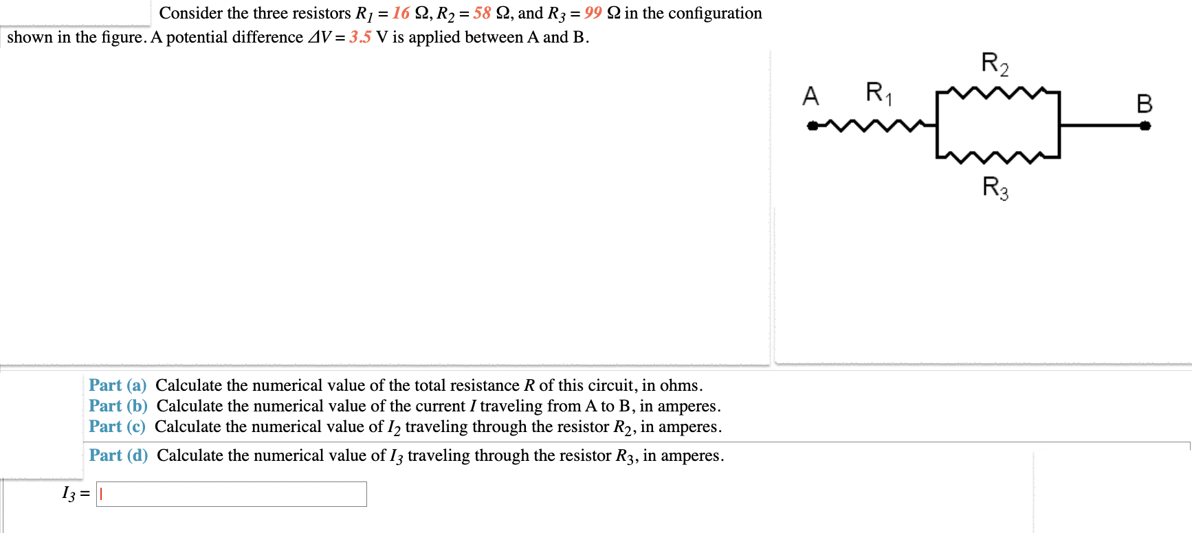Solved Consider the three resistors R1=16Ω,R2=58Ω, and | Chegg.com