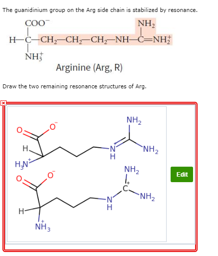 Solved The guanidinium group on the Arg side chain is | Chegg.com