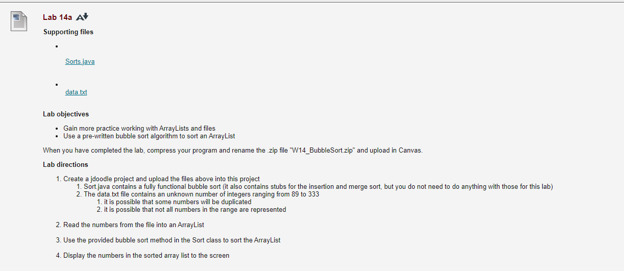Solved Sorts.java import java.util.ArrayList; public class | Chegg.com
