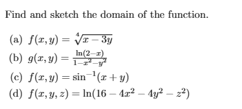 Solved Find and sketch the domain of the function. (a) | Chegg.com