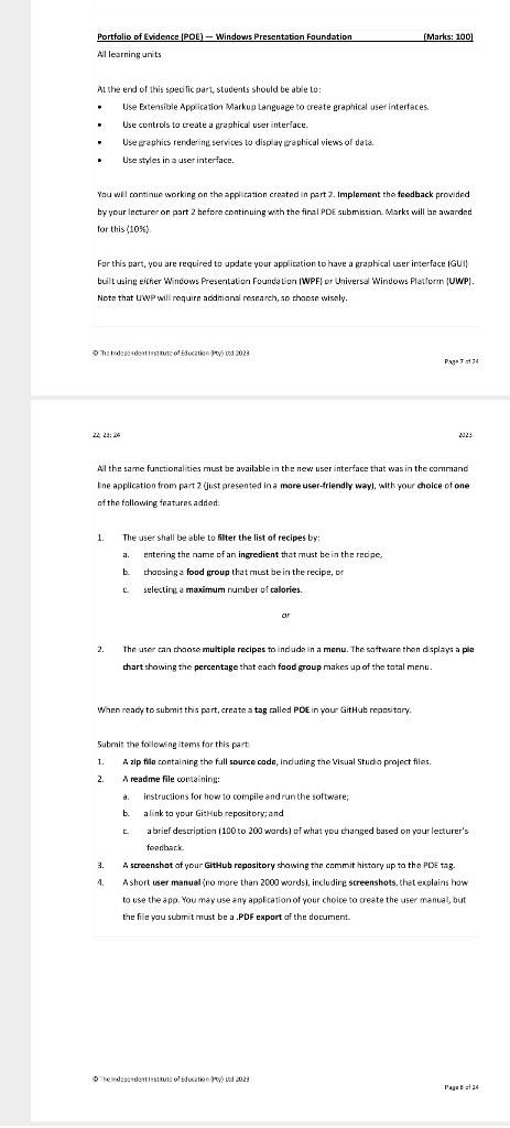 Solved Portfolio of Evidence (POE) - Windows Presentstian | Chegg.com