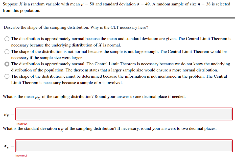 Solved Suppose X is a random variable with mean u = 50 and | Chegg.com