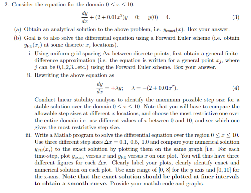 2. Consider the equation for the domain 0≤x≤10. | Chegg.com