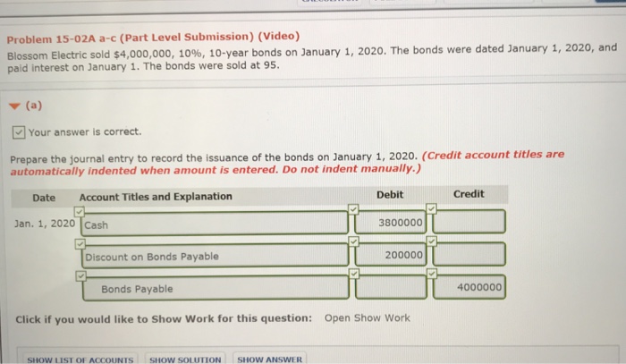 Solved Problem 15-02A a-c (Part Level Submission)(Video) | Chegg.com