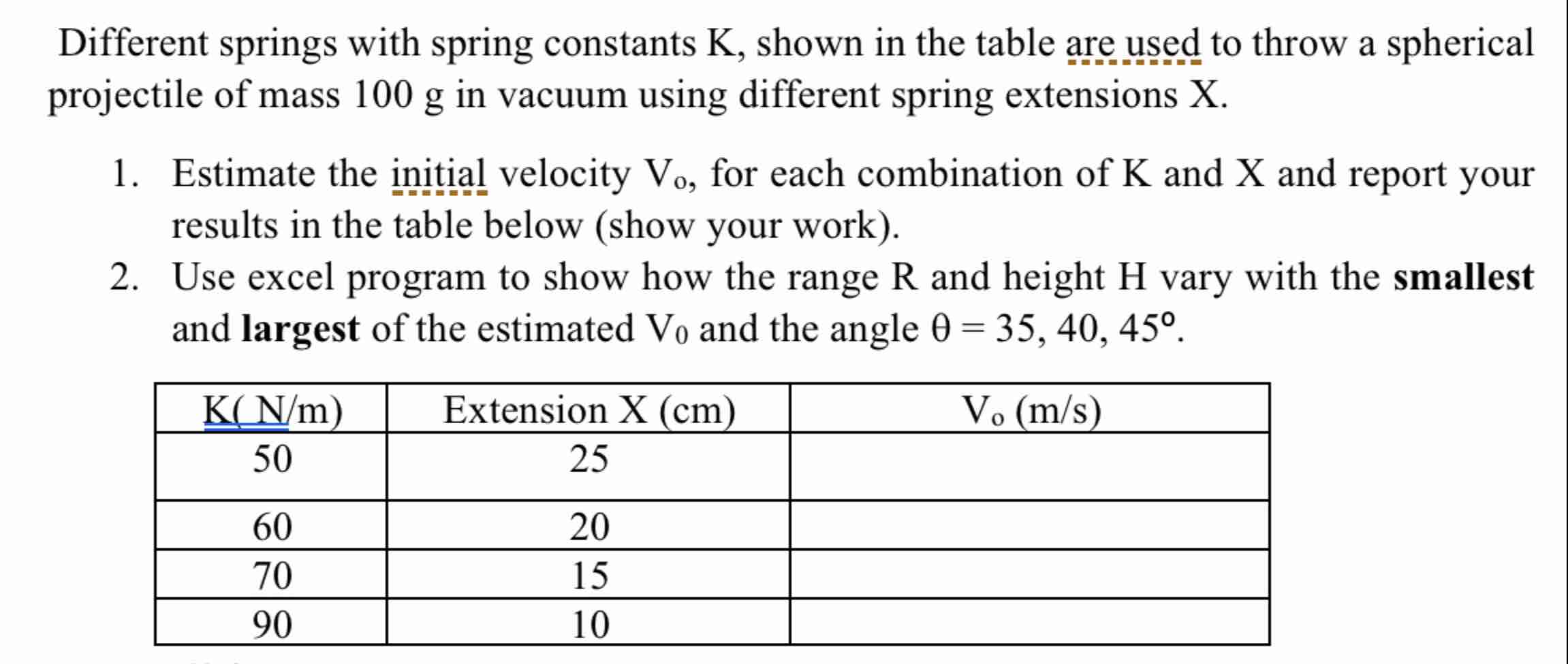Different springs with spring constants \( ﻿K \), | Chegg.com